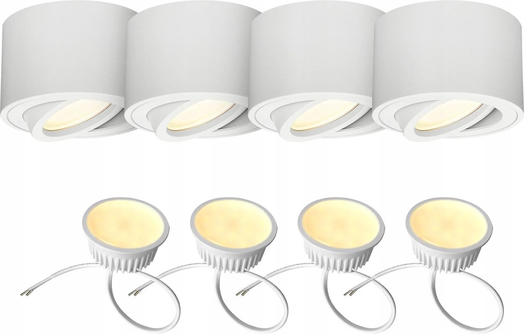Edo 4x Stropní nástěnné svítidlo Zalda Led 4,8W 3000K 500lm Pohyblivé bílé