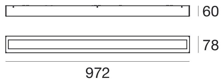 Linea Light Box_SB, bílé stropní svítidlo 20W LED 4000K, délka 97cm