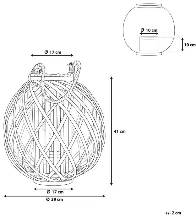 Proutěný lampion přírodní SAMOA Beliani