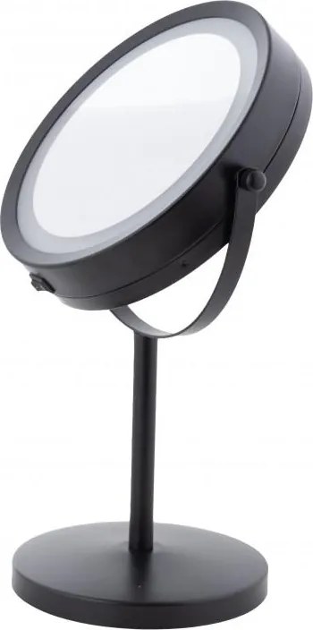 Erga Kimi, zvětšovací kosmetické zrcadlo s LED podsvícením 210x320 mm, černá matná, ERG-YKA-CH.KIMI-BLK