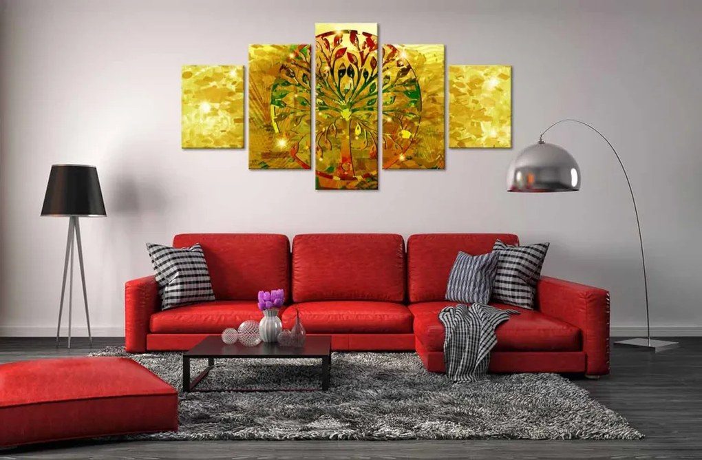 Obraz Abstraktní strom Yellow Velikost (šířka x výška): 150x80 cm