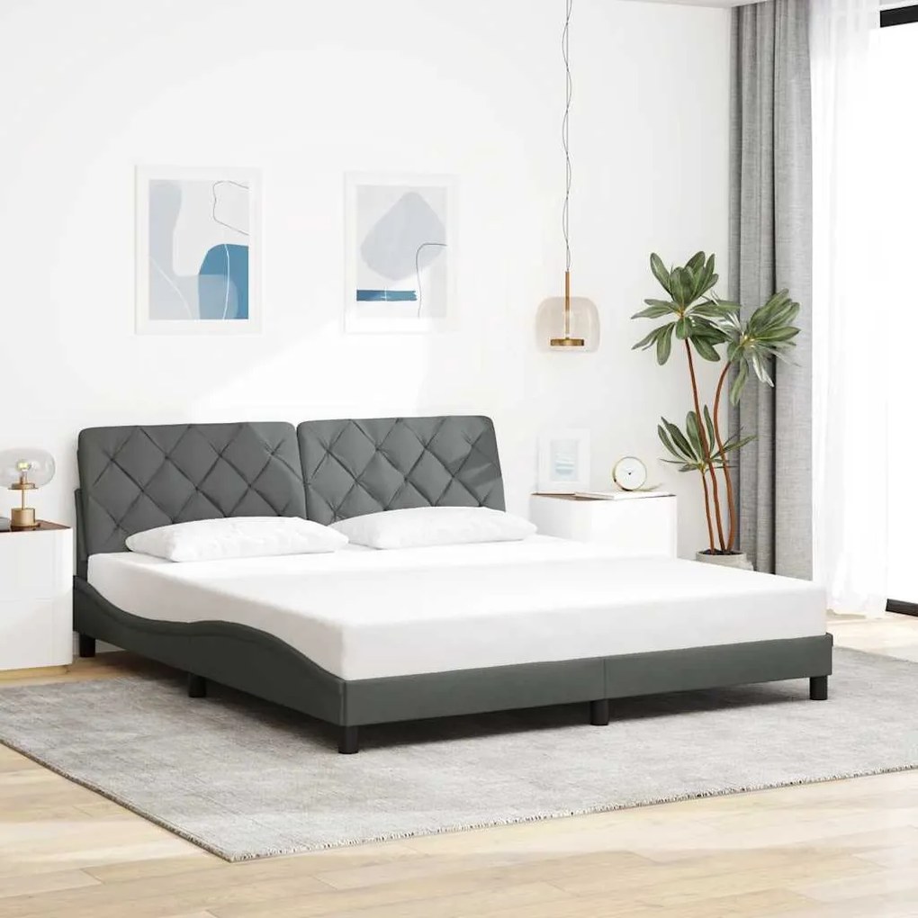 Rám postele bez matrace tmavě šedý 180 x 200 cm textil 3310616