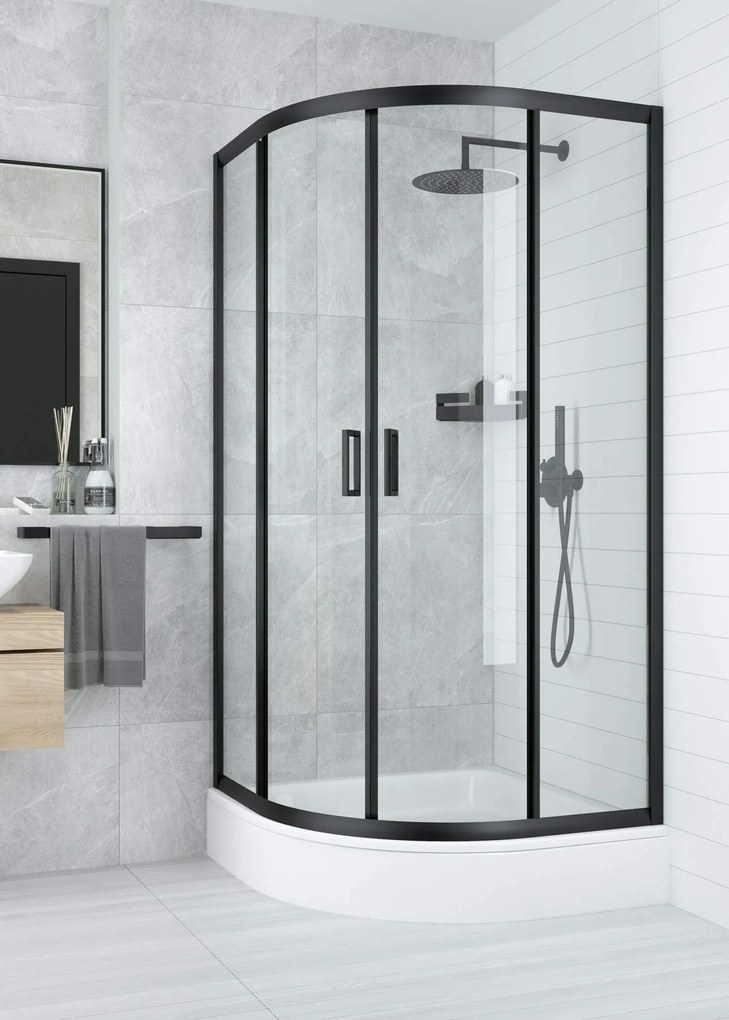 Deante Čtvrtkruhová sprchová vanička Plus II 90x90 cm, akrylát - KTU 031B