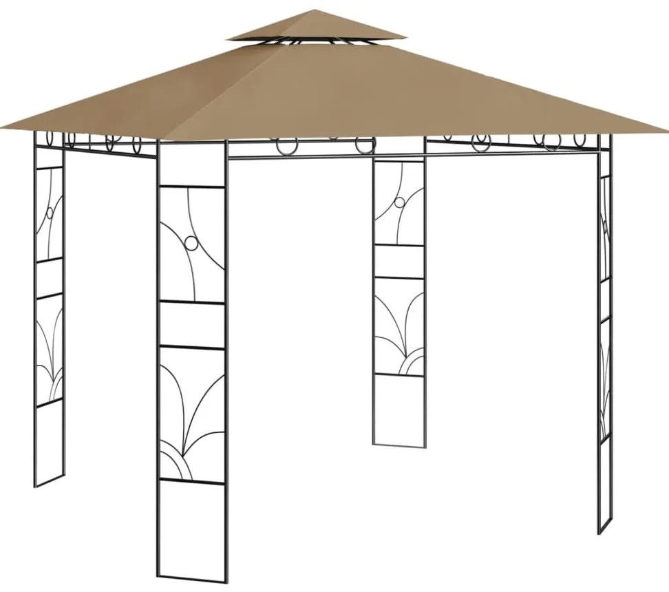 vidaXL Marketos Altán 3 x 3 x 2,7 m taupe 160 g/m²