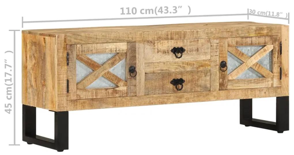 TV stolek 110 x 30 x 45 cm hrubé mangovníkové dřevo - Default Title