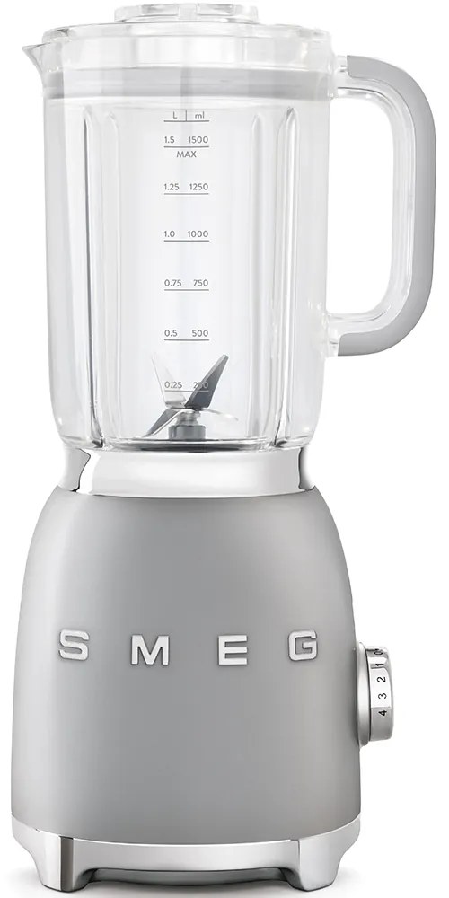 Stolní mixér Smeg 50's style BLF01SVEU / 800 W / 1,5 l / stříbrná