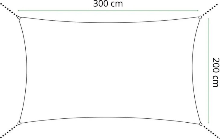 Stínící sluneční plachta 3x2 m SPRINGOS SN0061 tmavě šedá
