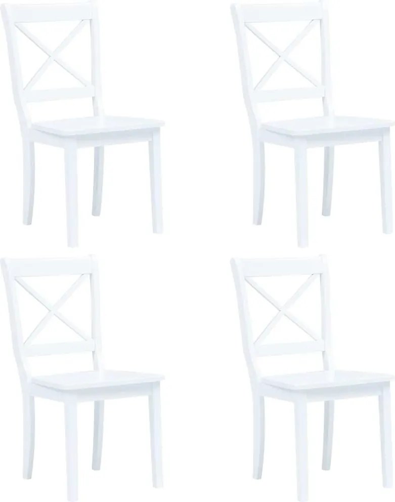 5dílný jídelní set masivní kaučukovník bílý 276869