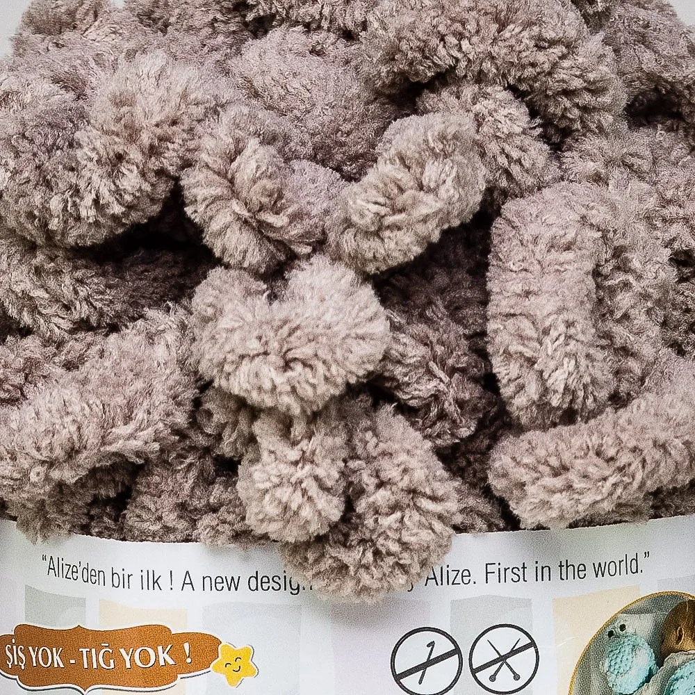 Pletací příze Alize PUFFY 530 tmavě béžová, efektní, 100g/9,2m