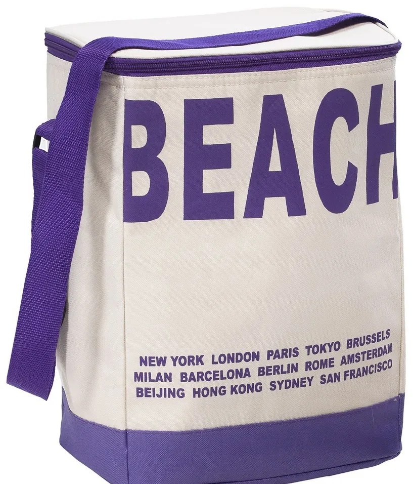 Goleto Chladící taška BEACH 20l | fialovo-béžová