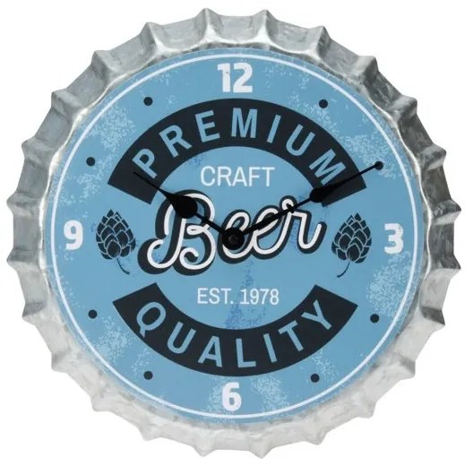 SEGNALE Hodiny nástěnné designové kov 35 cm BEER KO-Y36200690beer