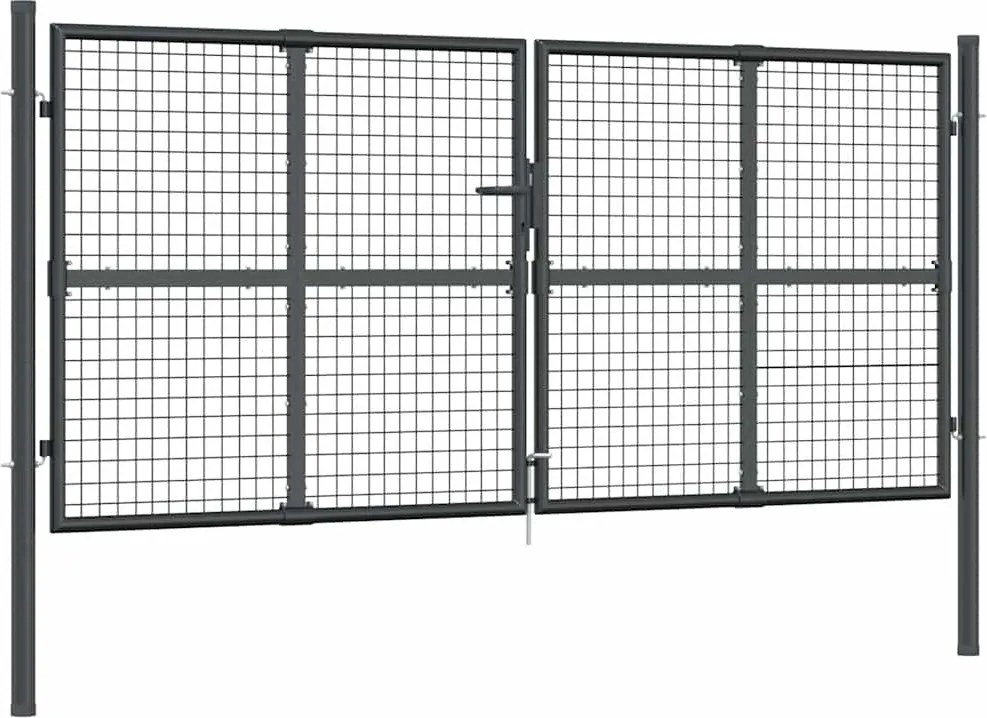 Pletivá zahradní branka antracitová 300 x 125 cm pozinkovaná ocel 154530