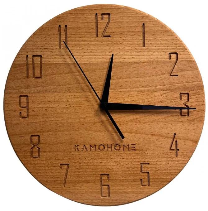 Kamohome Dřevěné nástěnné hodiny LYRA Průměr hodin: 40 cm, Materiál: Buk