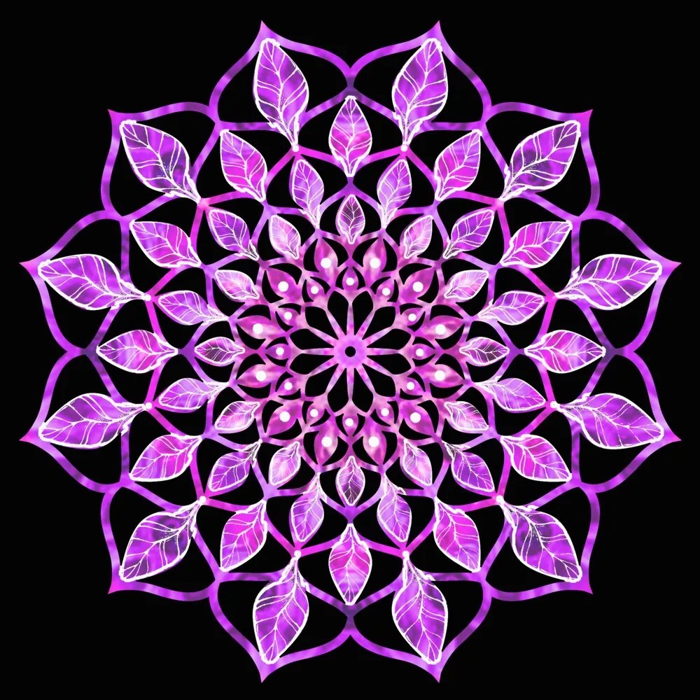AMADEA Dřevěná dekorace mandala fialová 20 cm