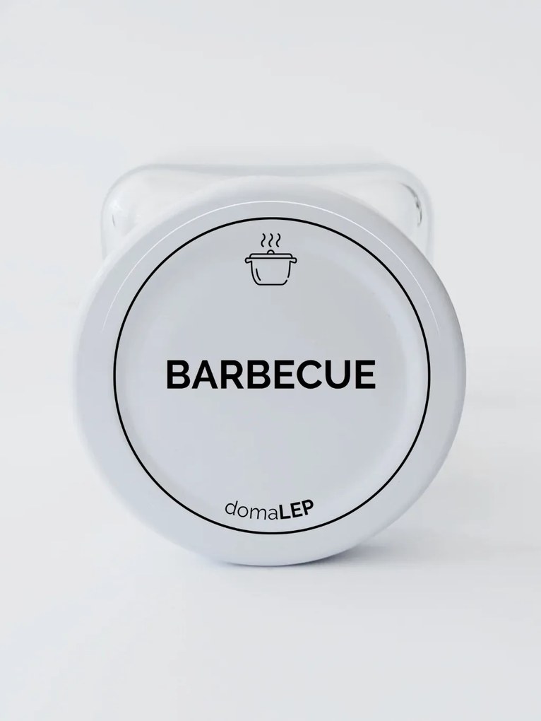 Samolepka na kořenky BARBECUE průhledná 5 cm tučné písmo