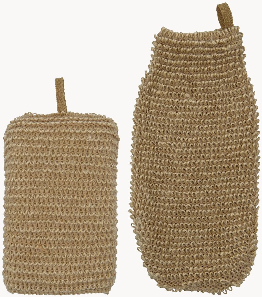 Sada exfoliační houby a rukavice MKJute, 2 díly
