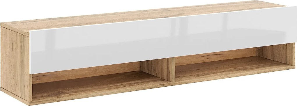 Závěsný TV stolek Derby 140 cm dub Wotan/bílý