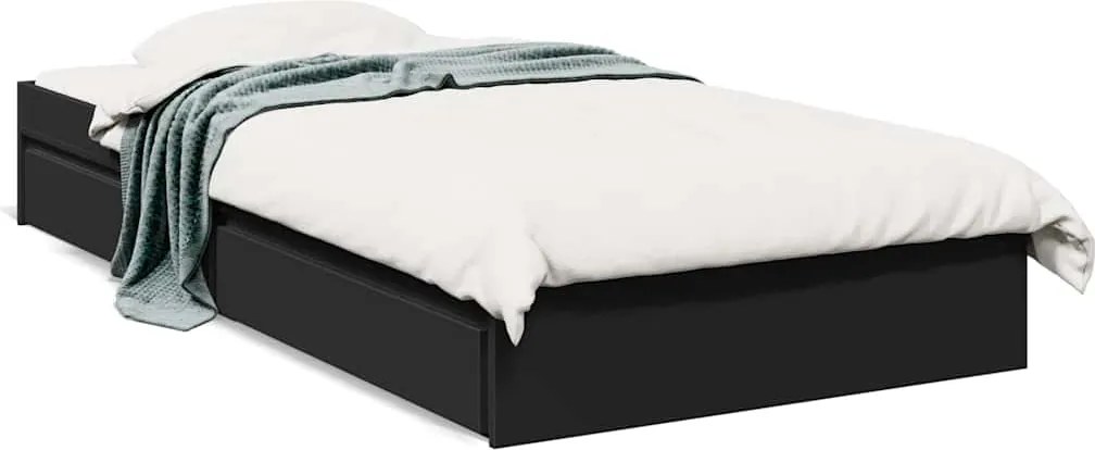 Rám postele se zásuvkami černý 90 x 190 cm kompozitní dřevo 3280707