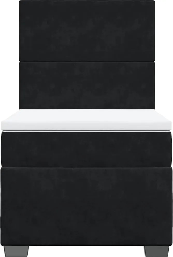 Box spring postel s matrací černá 100x200 cm samet 3293130