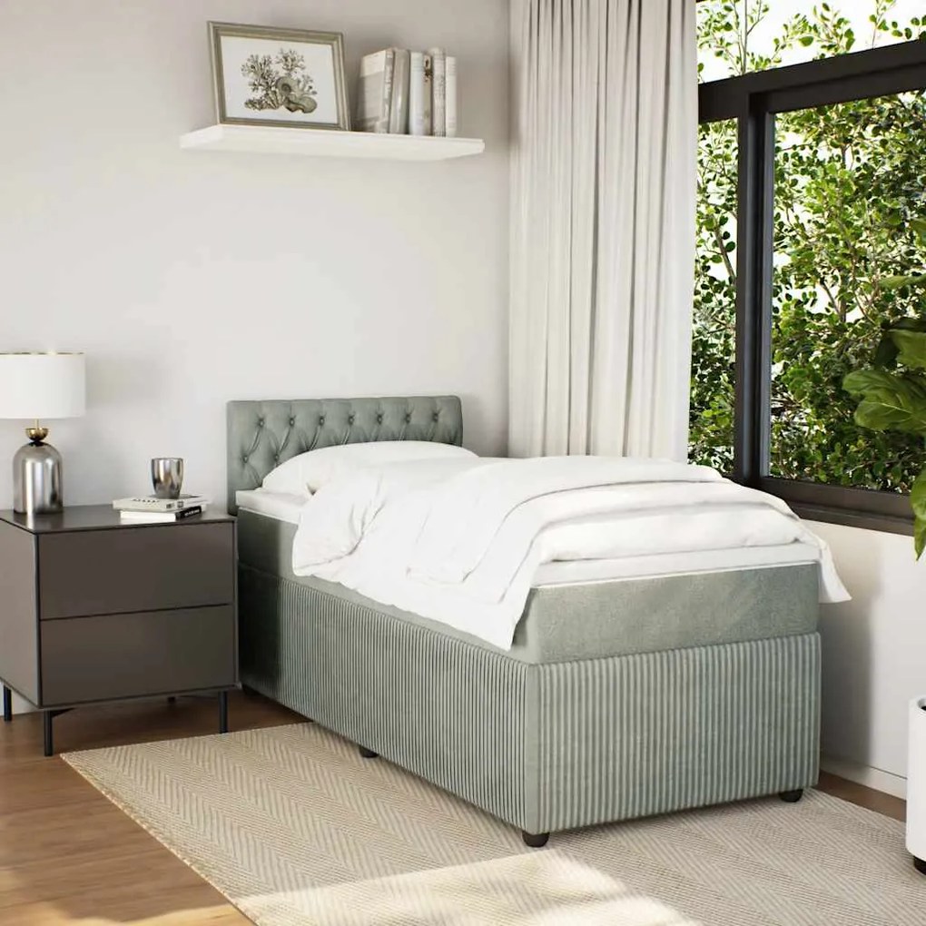 Box spring postel s matrací růžová 80 x 200 cm samet 3289901