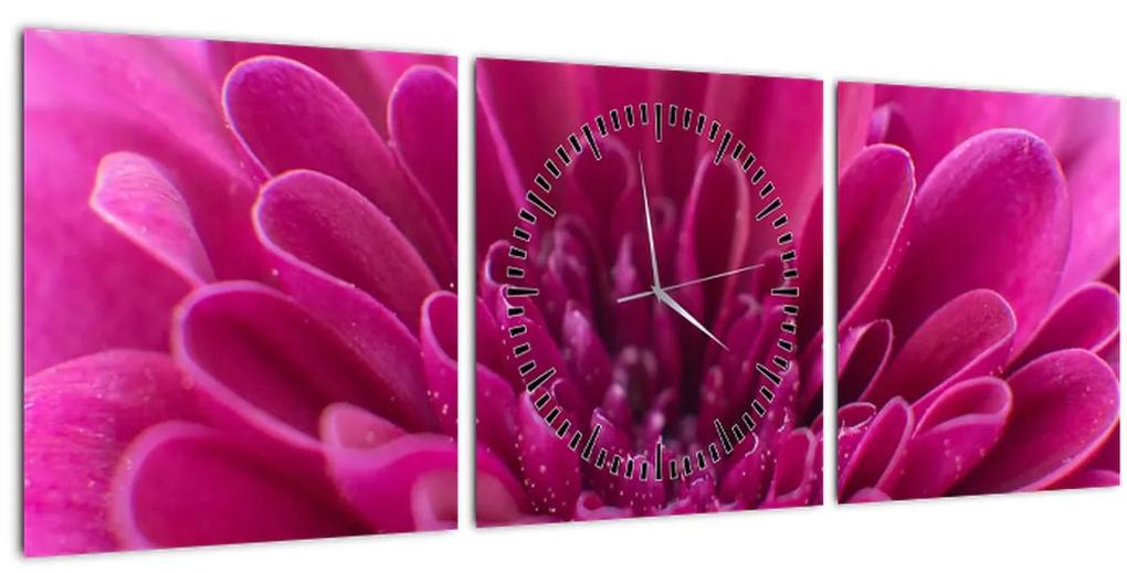 Obraz květiny (s hodinami) (90x30 cm)