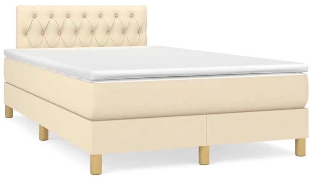 Box spring postel s matrací krémová 120x190 cm textil 3269798