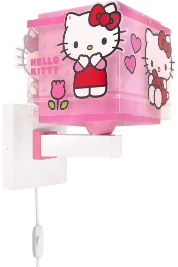 Dalber 73269 - Dětská nástěnná lampa HELLO KITTY 1xE27/15W/230V růžová
