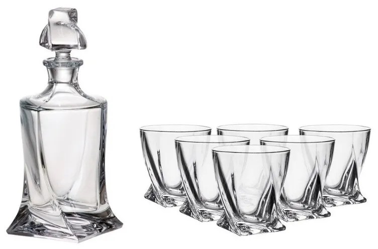 Crystalite Bohemia Quadro set whisky karafa + sklenice