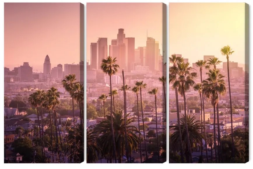 Vícedílný obraz Centrum Los Angeles Při Západu Slunce Nedostatek Nedostatek Plátno Canvas 120x80