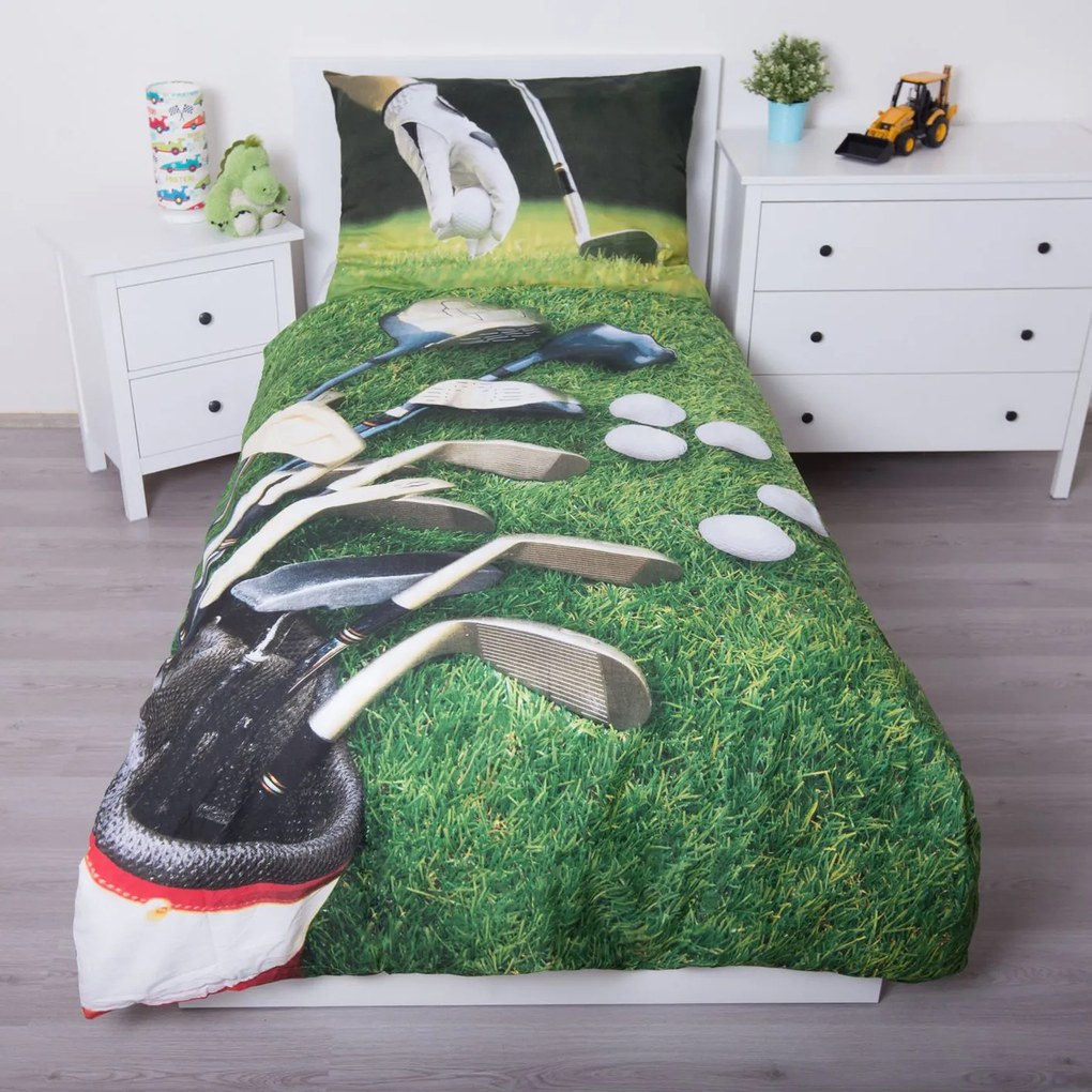 Jerry Fabrics Bavlněné povlečení 140x200 + 70x90 cm - Golf