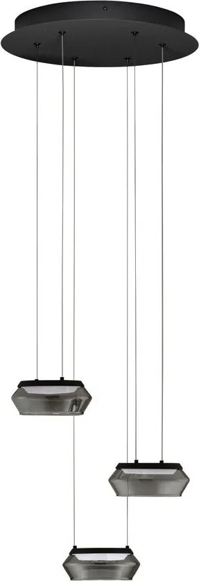Matně černé skleněné LED stmívatelné závěsné svítidlo ø 35 cm Jailyn – Nova Luce