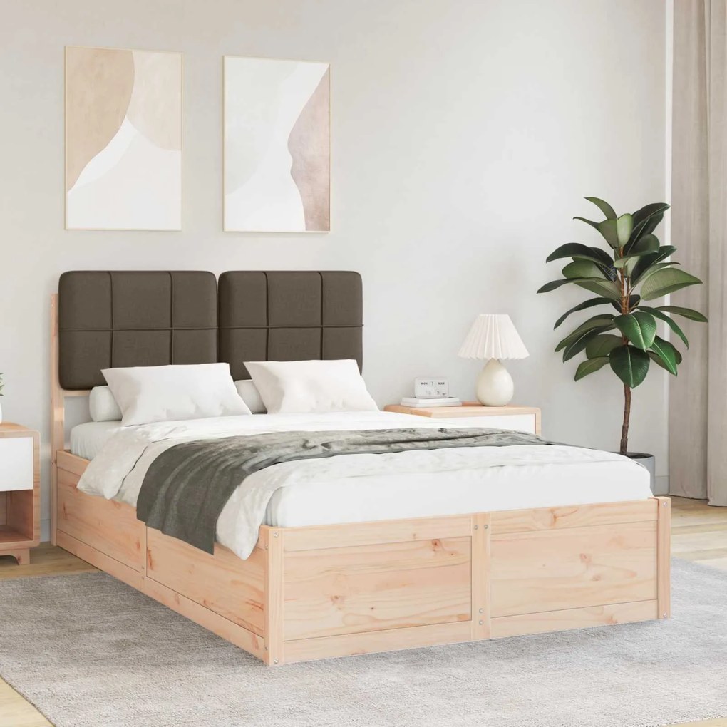 Rám postele s čalouněným čelem s čelo Taupe 120 x 190 cm 3405545