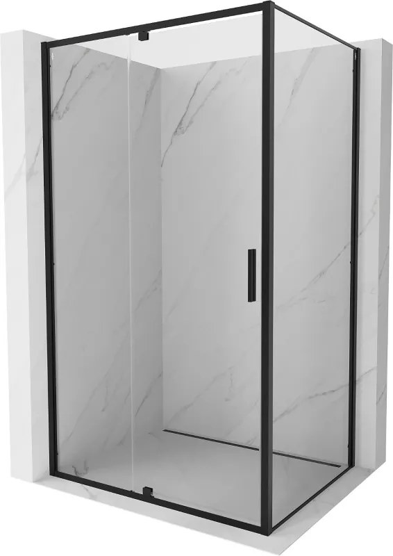 Mexen Exo, sprchový kout s křídlovými dveřmi 105 x 100 cm, 6mm čiré sklo, černý profil, 819-105-100-70-00