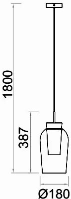 Mantra Nora, závěsné svítidlo 1xE27 kouřové sklo/černý mramor, průměr 18cm