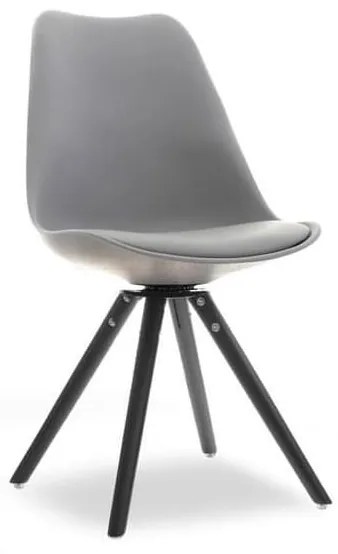 design4life Jídelní židle SILAS OBROT šedá-černá
