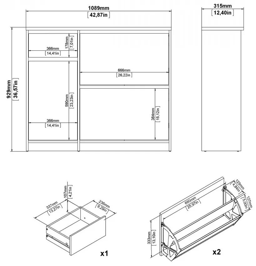 FALCO Botník Simplicity 206 beton/bílý lesk 10081