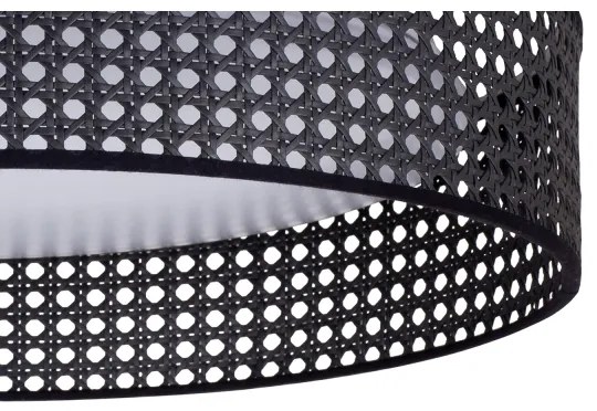 Duolla - LED Stropní svítidlo ROLLER RATTAN LED/24W/230V pr. 45 cm černá