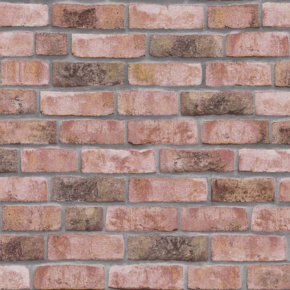 Vliesová tapeta cihly, hnědá, červená, 388121 / Tapety na zeď 38812-1 Bricks &amp; Stones (0,53 x 10,05 m) A.S.Création