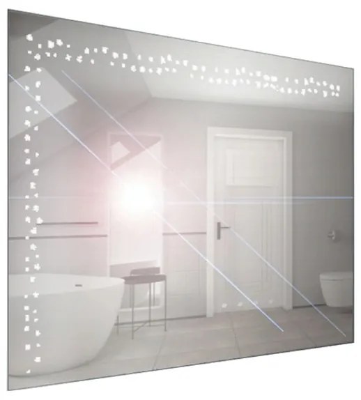 A-Interiéry Zrcadlo závěsné s pískovaným motivem a LED osvětlením Nika LED 7/80 - nika led 7-80