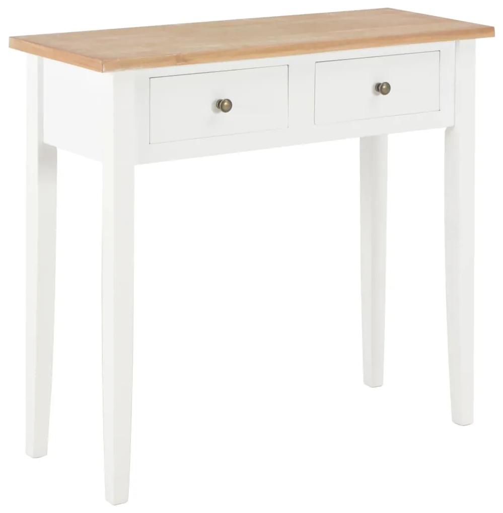 280053 vidaXL Toaletní konzolový stolek bílý 79 x 30 x 74 cm dřevo