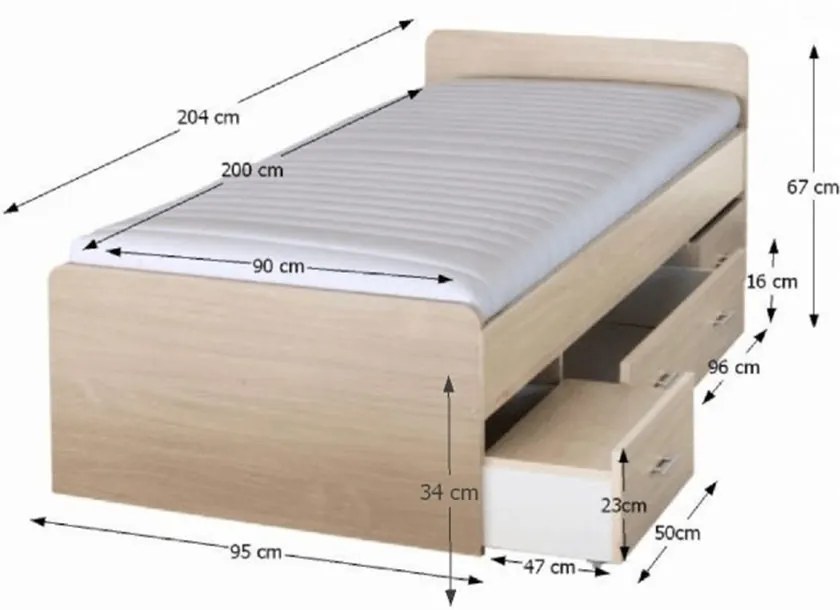 Postel DUET 90x200 cm
