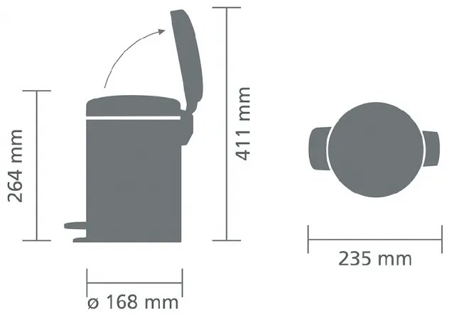 Brabantia Pedálový koš NewIcon 3L matná ocel