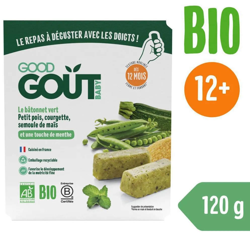 Good Gout BIO BLW Tyčinky z hrášku a cukety (120 g)