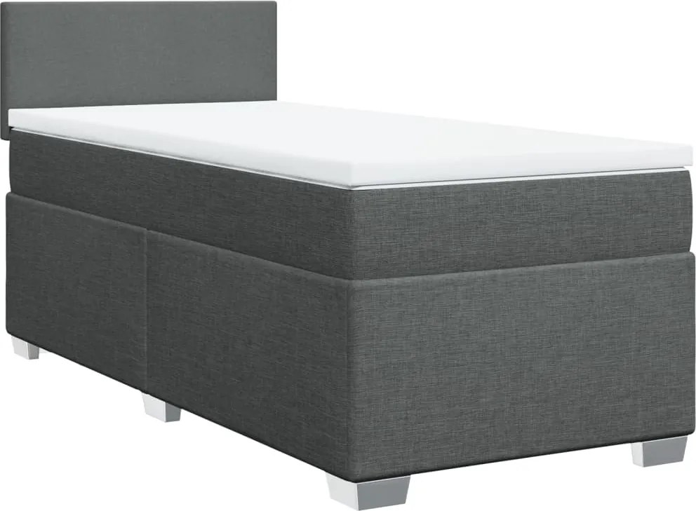 Box spring postel s matrací tmavě šedá 90x200 cm textil 3285765