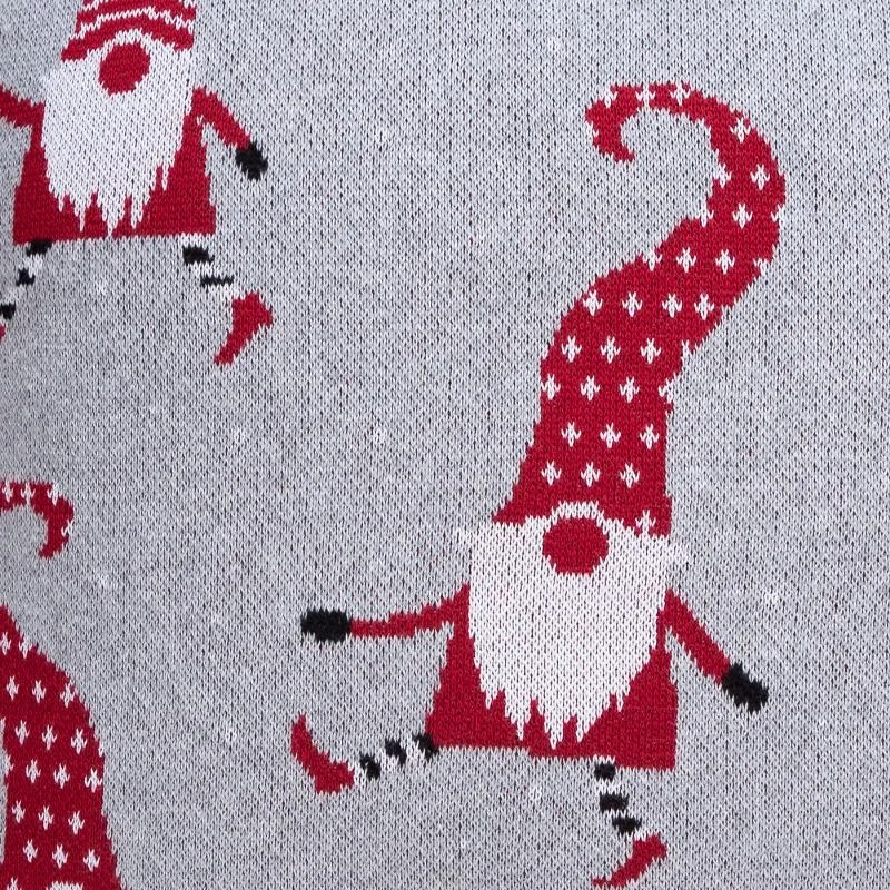SCANquilt pletený povlak DESIGN elfíci šedočervená 45 x 45 cm