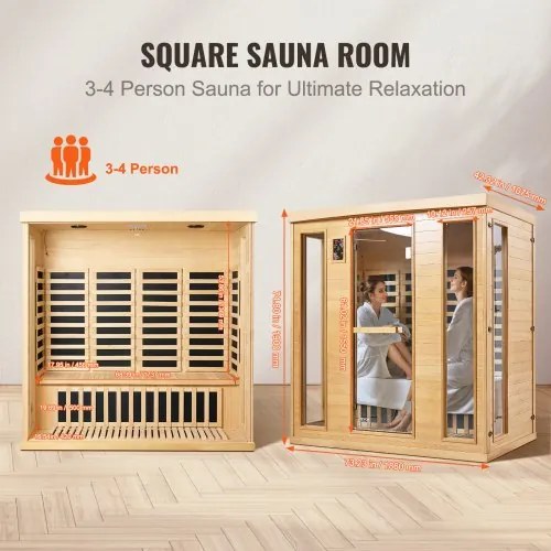Far Infrared Wooden Sauna Room Domácnost Sauna Spa pro 3 až 4 osoby 2580 W