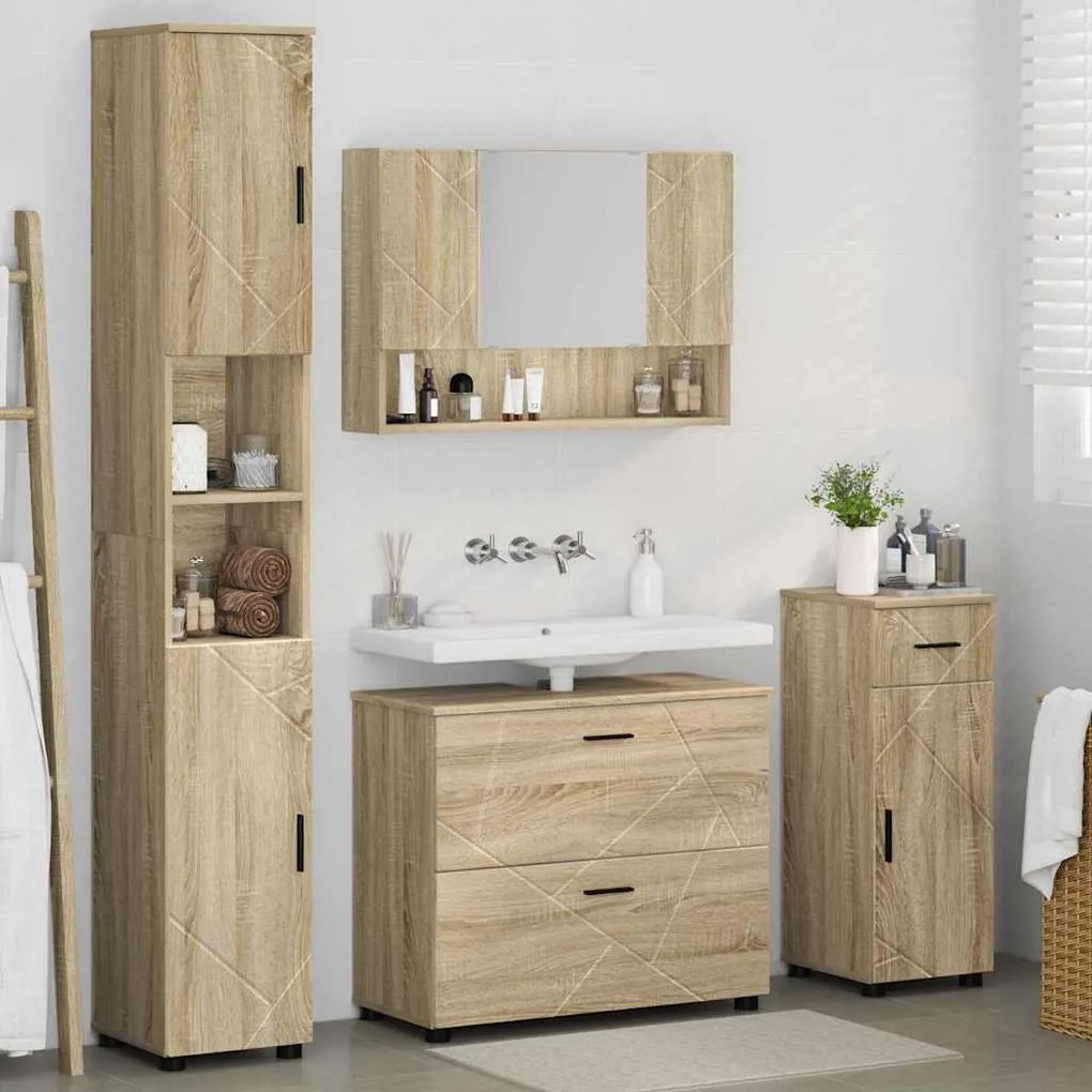 Sada koupelnového nábytku 4 ks Sonoma dub 35 x 30 x 192 cm 3393055