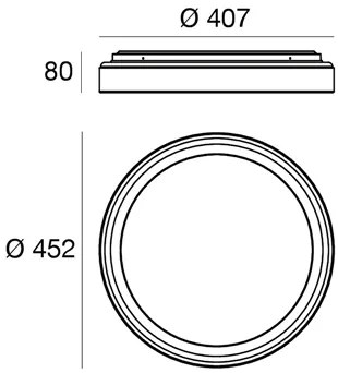 Linea Light Iside, bílé stropní/nástěnné svítidlo, 34W LED 2700K, prům. 45,2cm