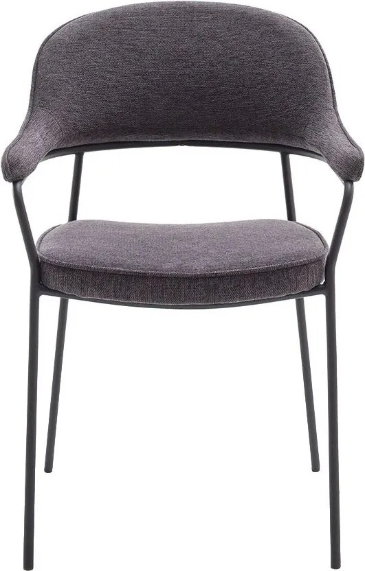 Tmavě šedá jídelní židle s područkami Kindersley – Unique Furniture