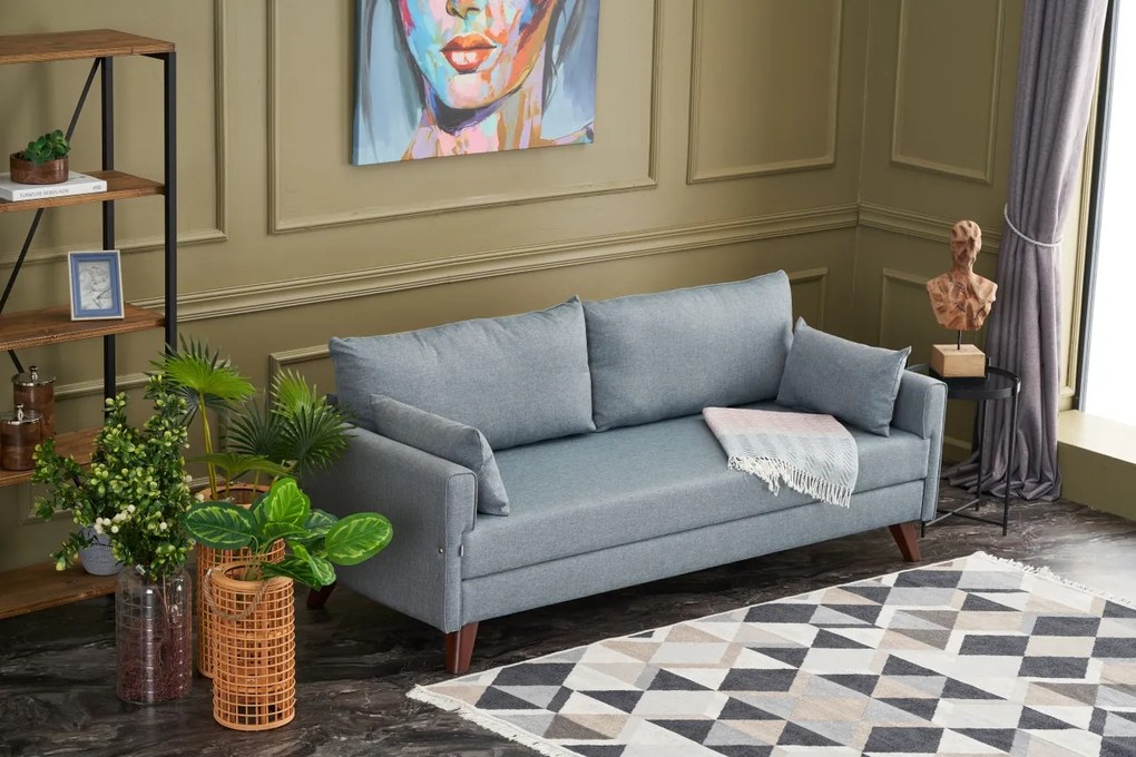 Hanah Home Rozkládací pohovka BELLA modrá 208 cm 825BLC1688